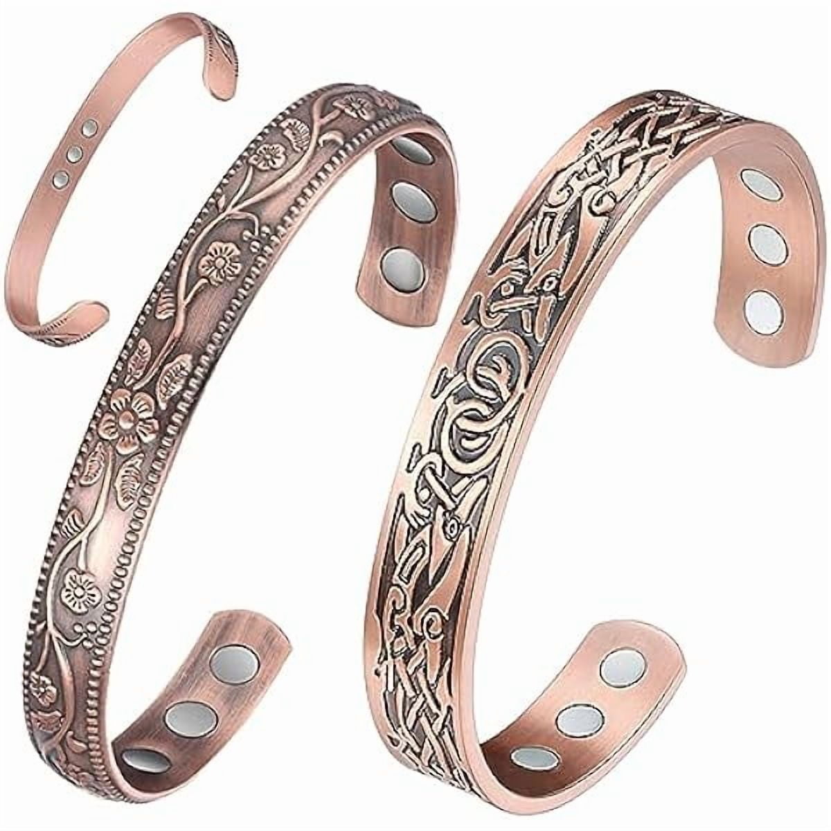 ZLC 11X Magentic Copper Bracelet for Women, 99.99% Pure Copper Cuff ...