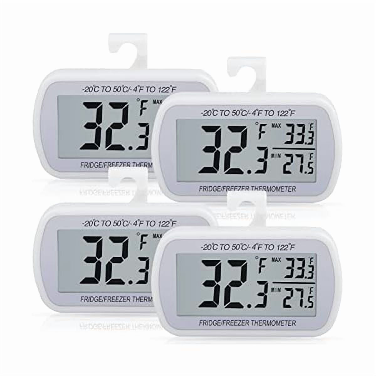 ZLC 4 Pack Waterproof Digital Refrigerator Thermometer Large LCD ...