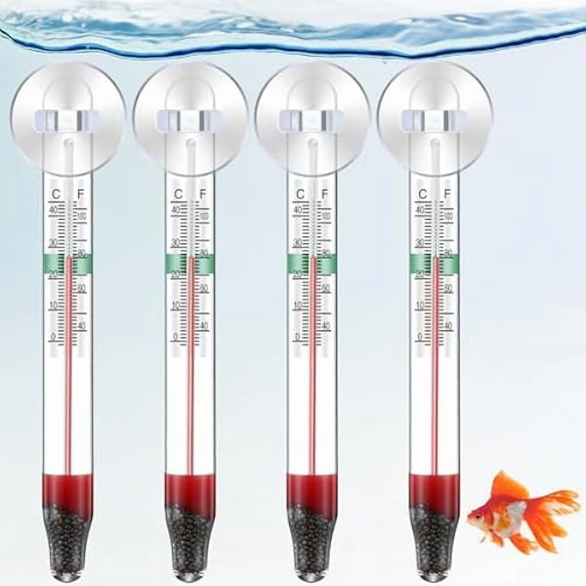 ZLC 4 Pcs Floating Aquarium Thermometers, Floating Glass Aquarium Thermometer with Suction Cup ...
