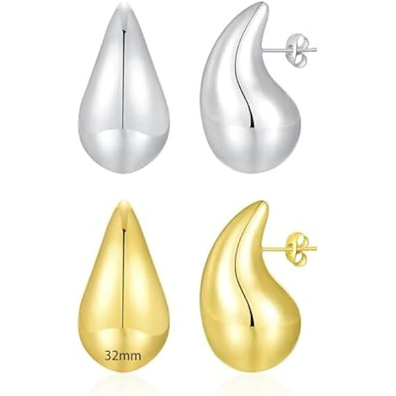 ZLC Chunky Gold Hoop Earrings for Women, Dupes Earrings Lightweight ...