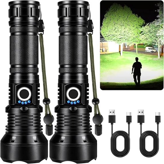 ZLC Flashlights High Lumens - 2 Pack, 90,000 Lumens Super Bright ...