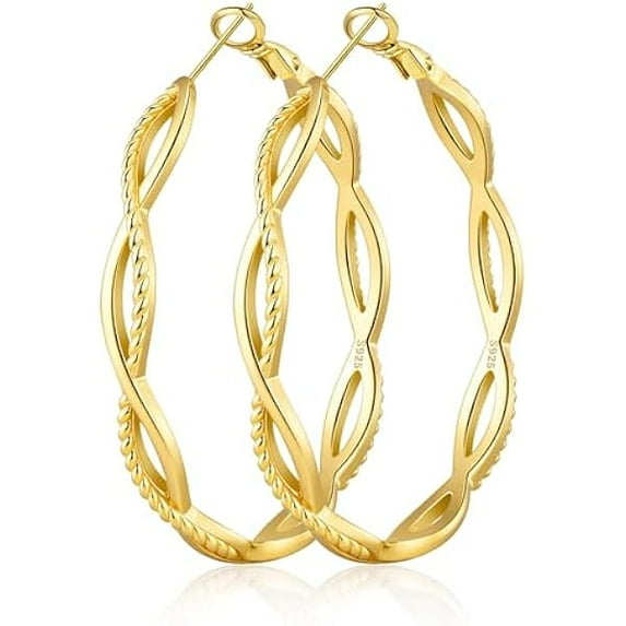 ZLC Gold Hoop Earrings for Women Hypoallergenic Lightweight Twisted ...
