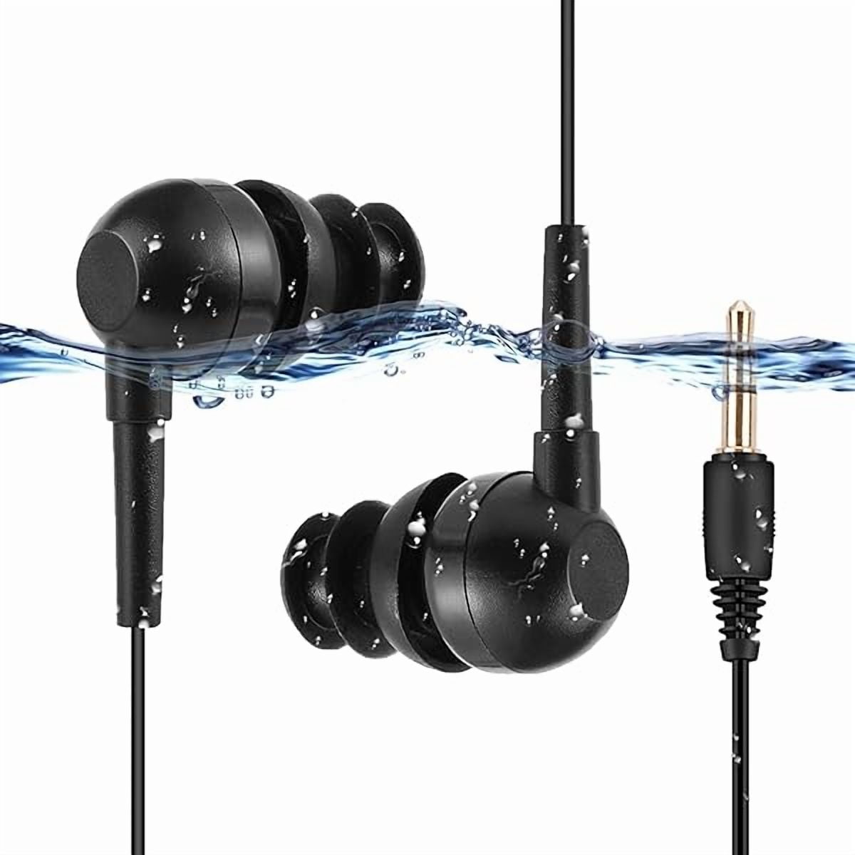 ZLC IPX8 Waterproof in-Ear Earphones, Coiled Cable Swimming Earbuds ...