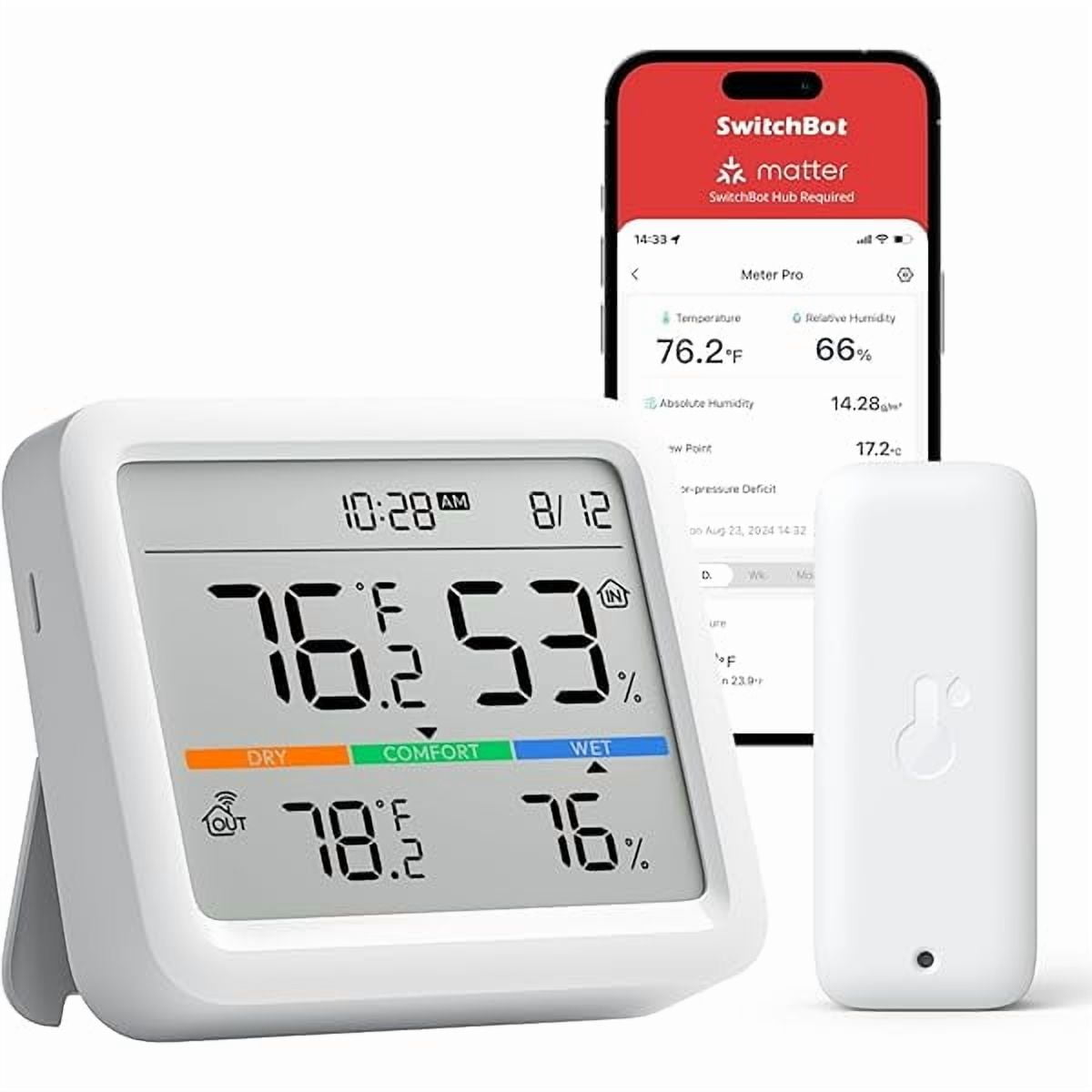 ZLC Indoor Outdoor Thermometer Wireless, 3.6-Inch LCD Temperature and ...