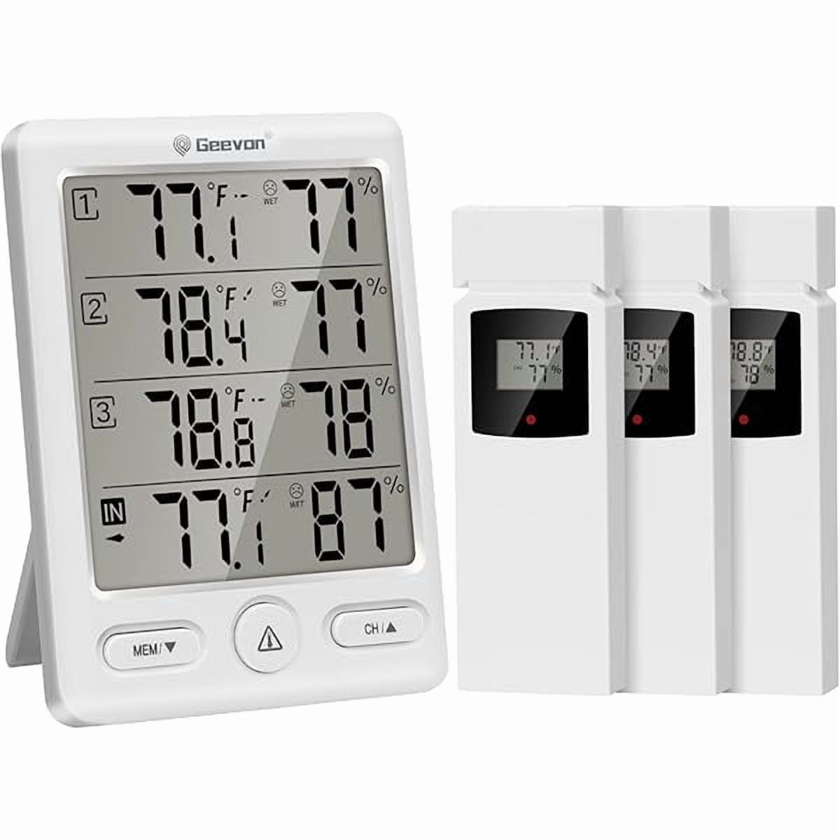 ZLC Indoor Outdoor Thermometer Wireless with 3 Remote Sensors, Digital ...