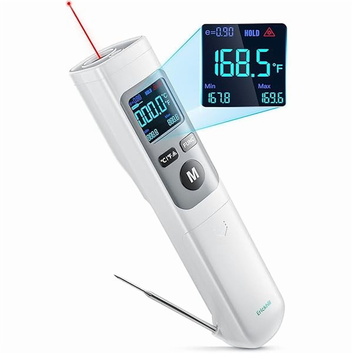 ZLC Infrared Thermometer Gun, Heat Temp Temperature Gun with Meat Probe ...