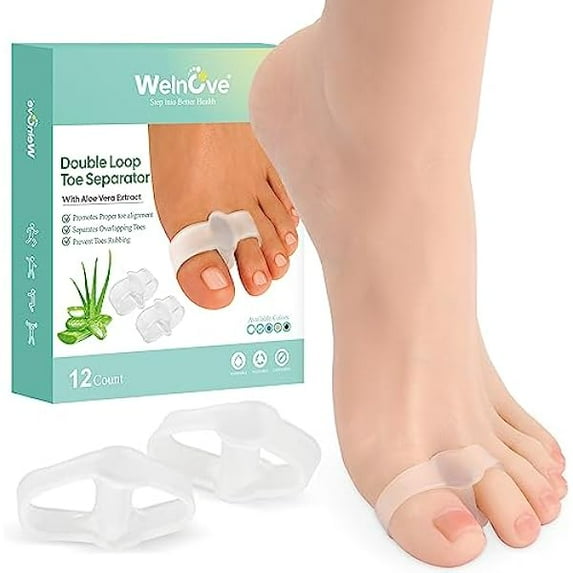 ZLC Pack of 12 Bunion Corrector, Toe Separators with 2 Loops, Big Toe ...