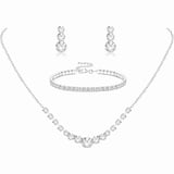 ZLC Silver Plated Jewelry Set for Women Rhinestone Crystal Necklace ...