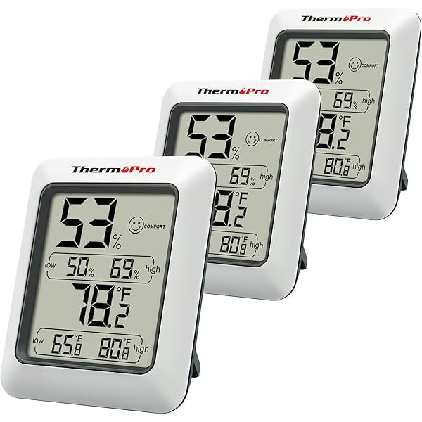 ZLC TP50 3 Pieces Digital Hygrometer Indoor Thermometer Room ...