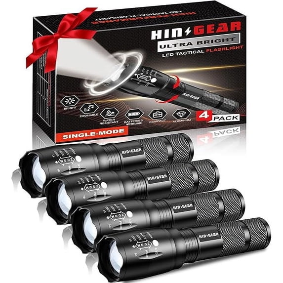 ZLC1 Mode Flashlights 4 Pack, Super Bright Zoomable LED Tactical ...