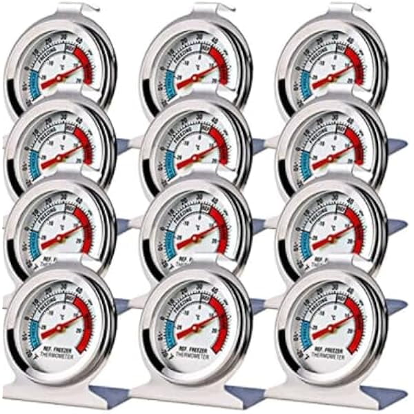 ZLC12 Pack Refrigerator Freezer Thermometer Large Dial Analog ...