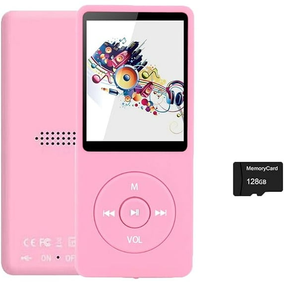 ZLC128GB MP3 Player with Bluetooth 5.2, Portable Pink Music Player for ...