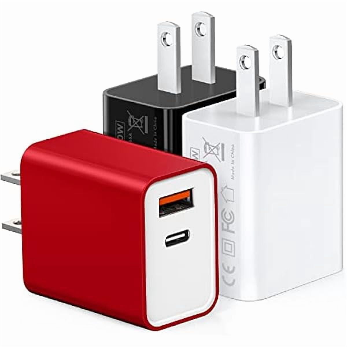 ZLC3 Pack 20W PD USB Charger, Dual-Port USB-C Wall Charger Plug in ...