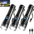 ZLC3Pack Rechargeable Flashlights High Lumens, Super Bright Flashlight ...