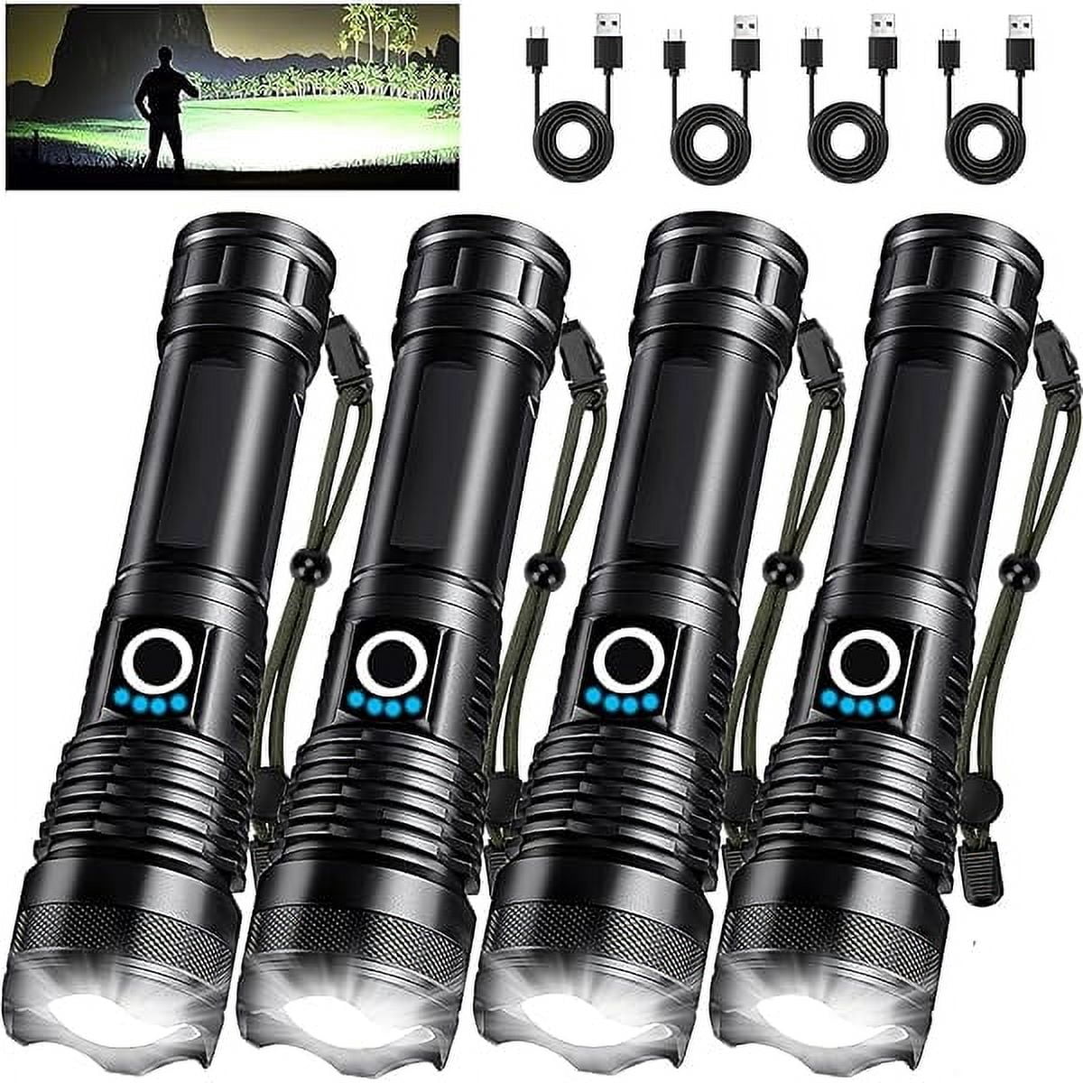 ZLC4 Pack Rechargeable LED Flashlights High Lumens, 90,000LM Super ...