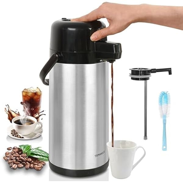 ZLCAirpot Coffee Dispenser with Pump,102 OZ/ 3L Large Coffee Dispenser ...