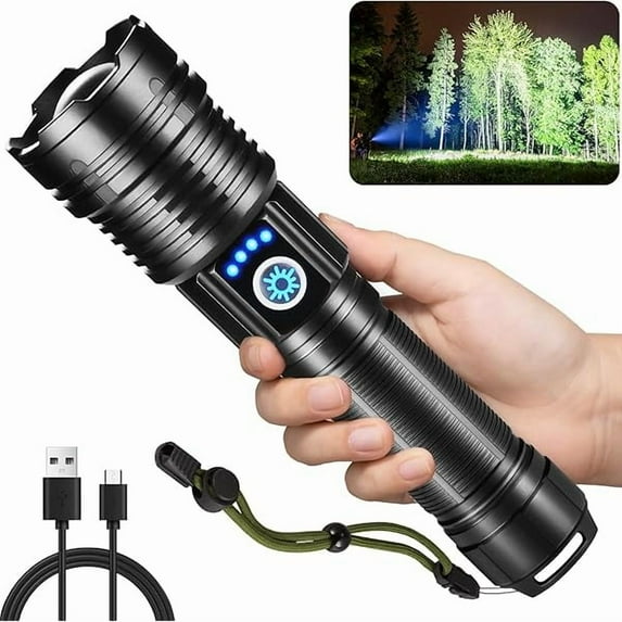 ZLCFlashlights High Lumens Rechargeable, Super Bright Flashlight ...
