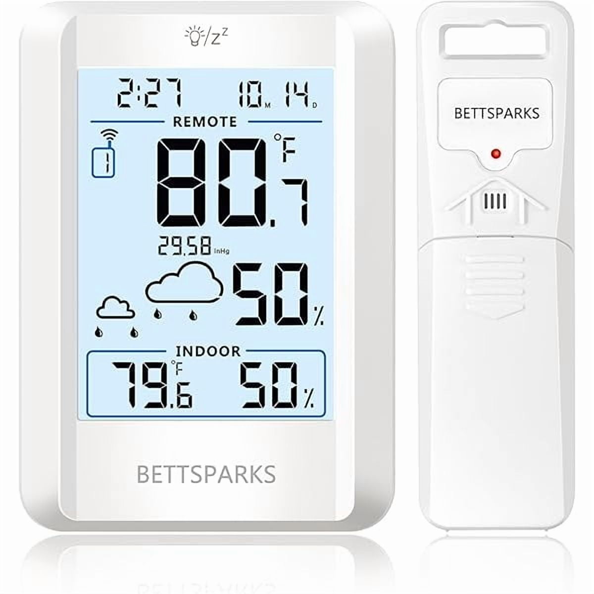 ZLCIndoor Outdoor Thermometer Wireless Remote Temperature & Humidity ...
