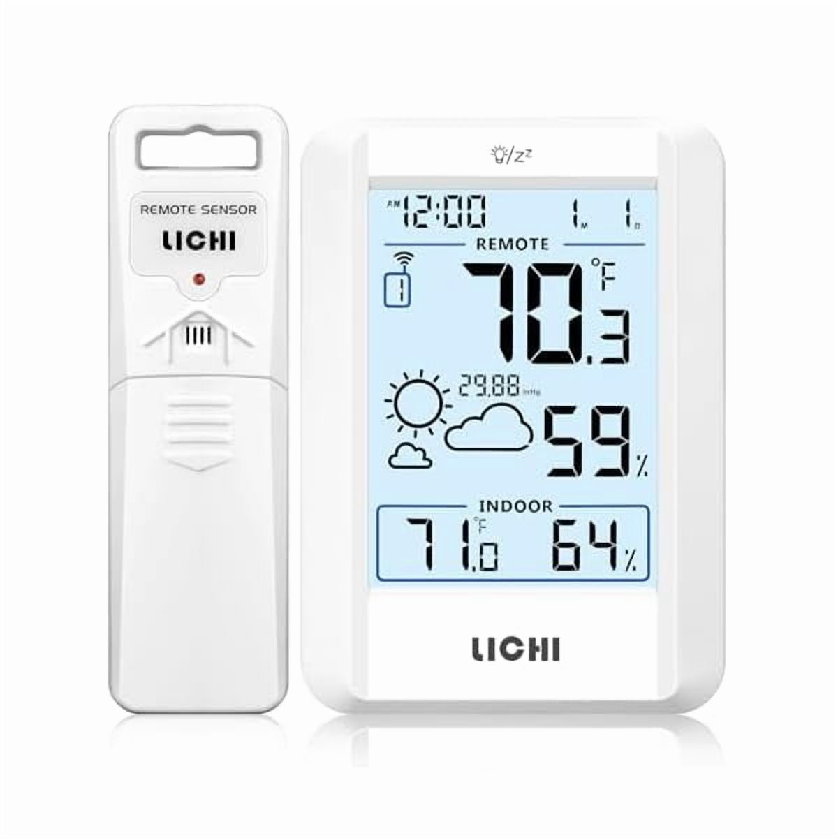 ZLCIndoor Outdoor Thermometer Wireless Weather Station Inside Outside ...