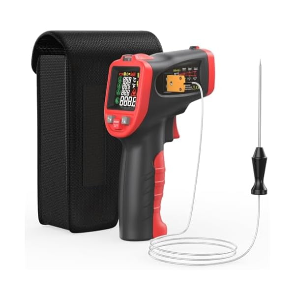 ZLCInfrared Thermometer Temperature Gun with Probe -58℉ to 1202 ...