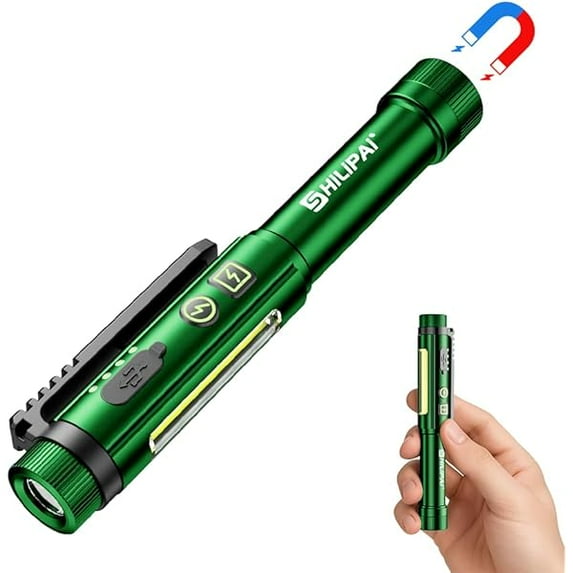 ZLCMagnetic Rechargeable Pen Light - 600 Lumen Dimmable EDC Flashlight ...