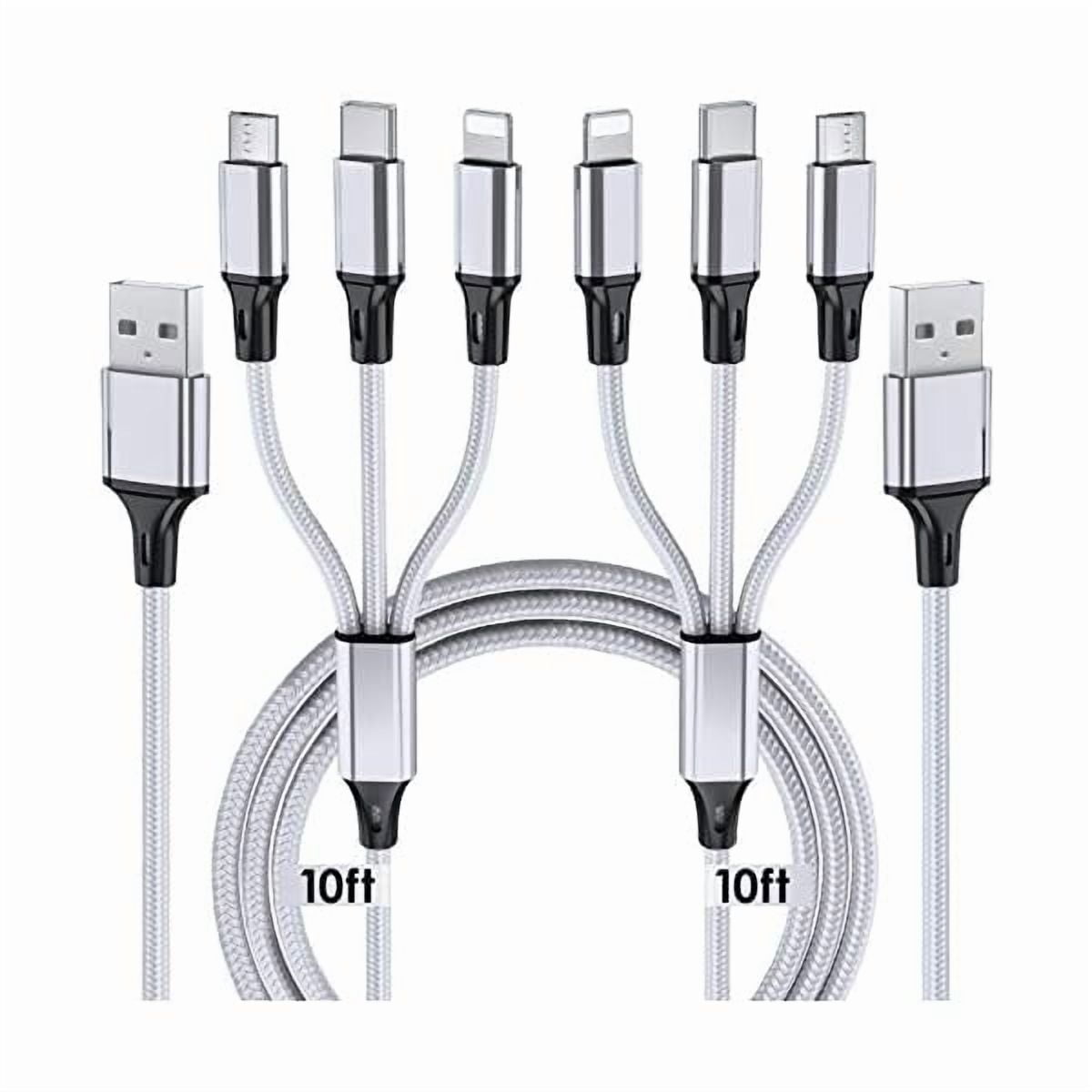 ZLCMulti Charging Cable, 10ft 2Pack Multi Phone Charger Cable Braided ...