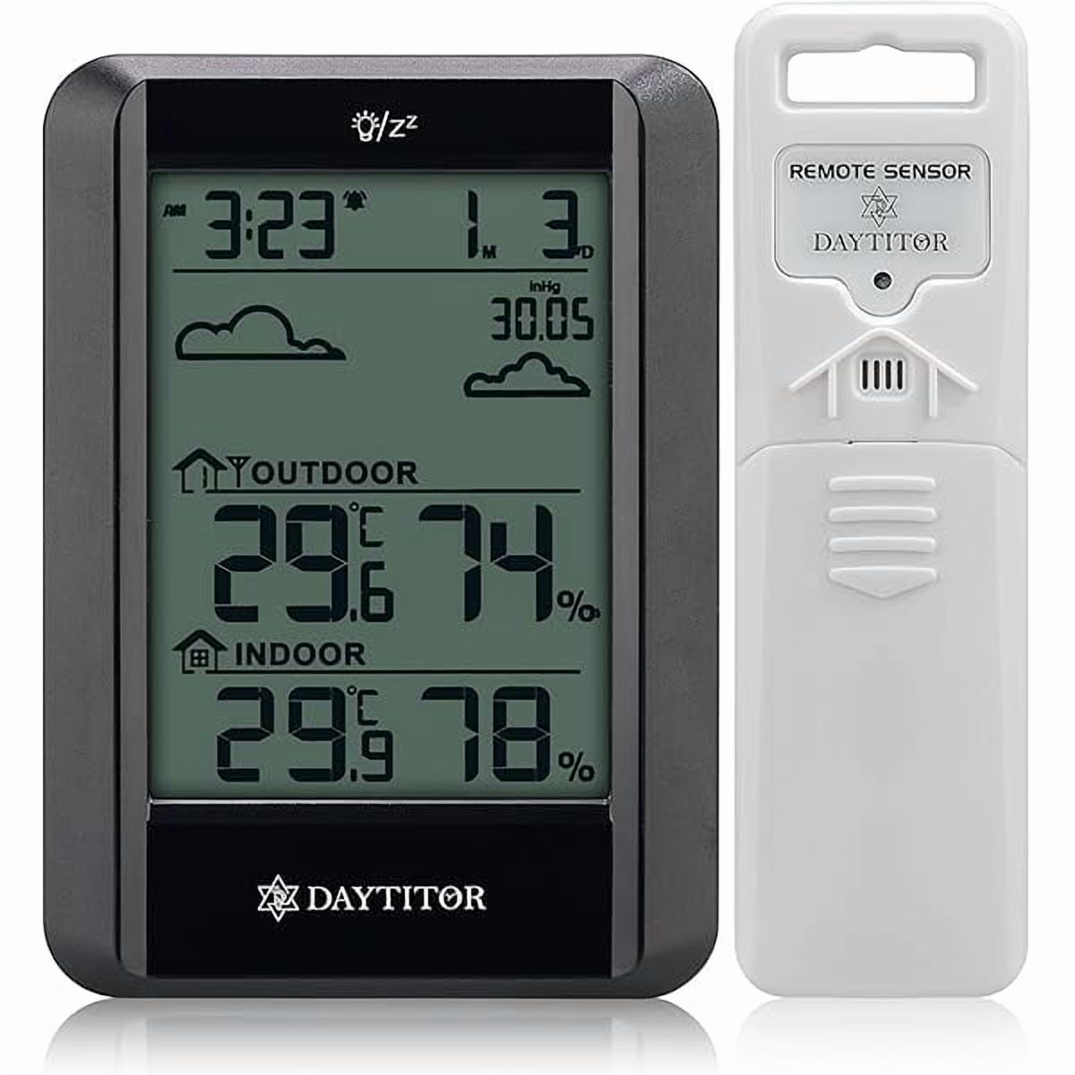 ZLCOutdoor Thermometer Wireless Weather Station Temperature and ...