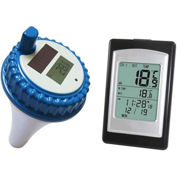 ZLCPool Thermometer Floating Easy Read Digital Pool Temperature Thermometer Wireless Water ...