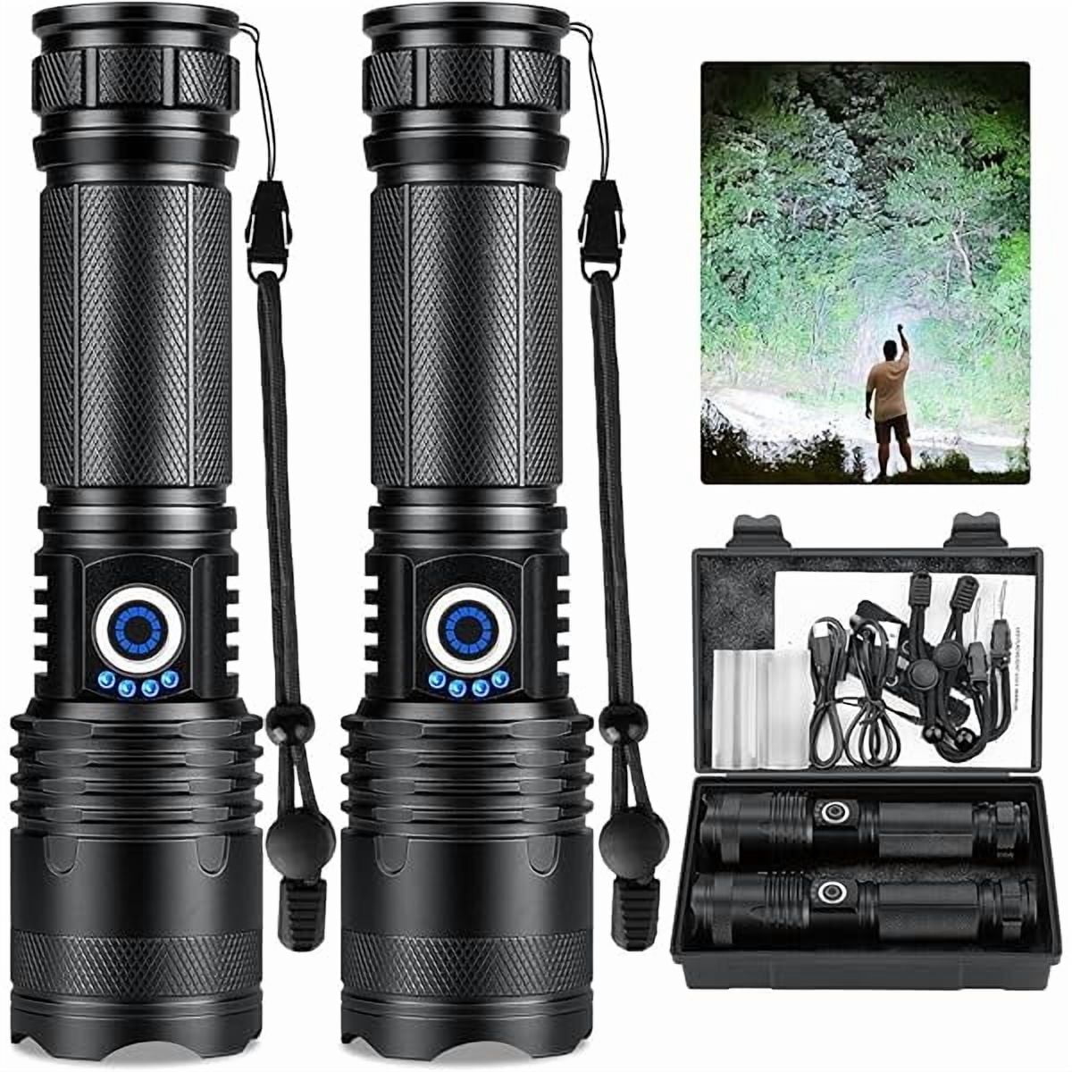 ZLCRechargeable Flashlights 99000 High Lumens 2 Pack, Led Super Bright ...