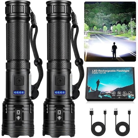 ZLCRechargeable LED Flashlights High Lumens, 99,000 Lumens Super Bright ...