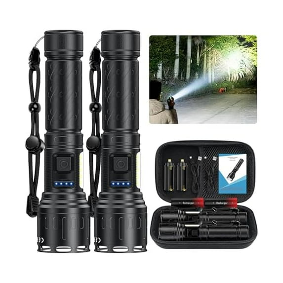 ZLCRechargeable Magnetic Flashlights High Lumens, Super Bright LED ...