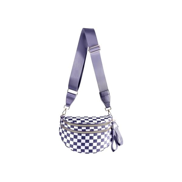 ZLCSpacious Checkered Nylon Crossbody Bag Bum Bag Checkered Handbags ...
