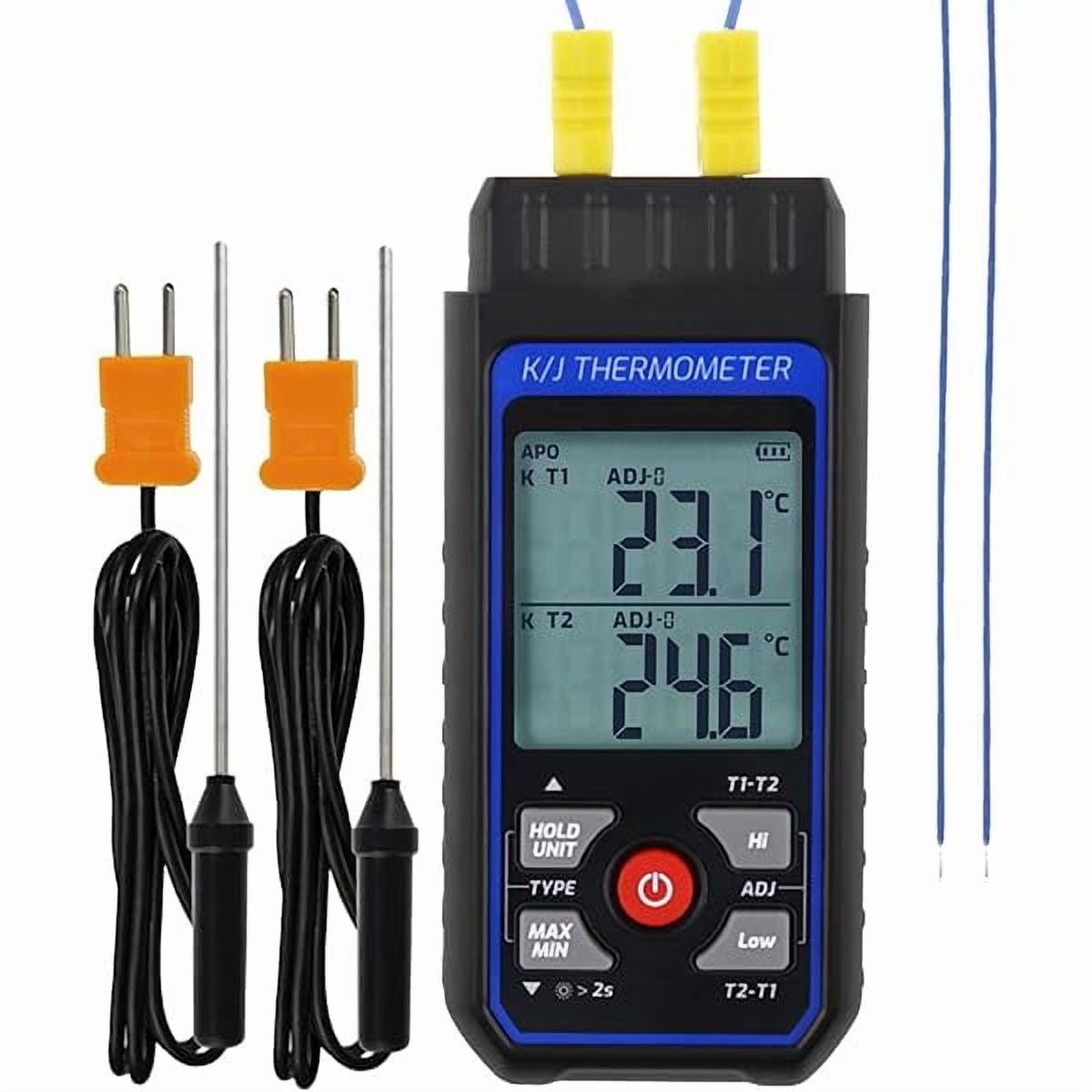 ZLCThermocouple Thermometer Digital Dual Channels K/J Type Thermometer ...