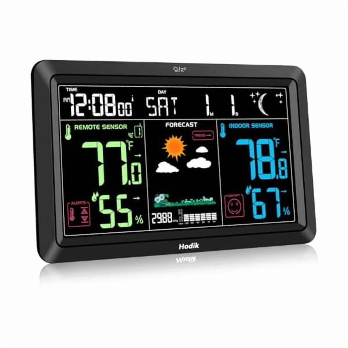 ZLCWeather Station Atomic Clock Indoor Outdoor Thermometer Wireless ...
