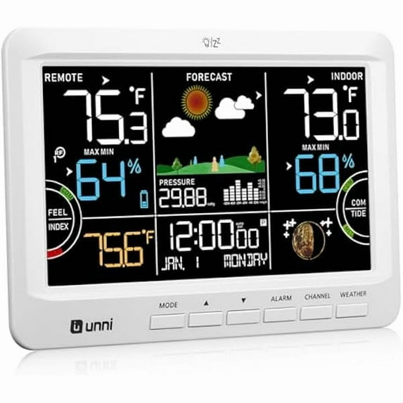 ZLCWeather Station Wireless Indoor Outdoor Thermometer with Heat Dew ...