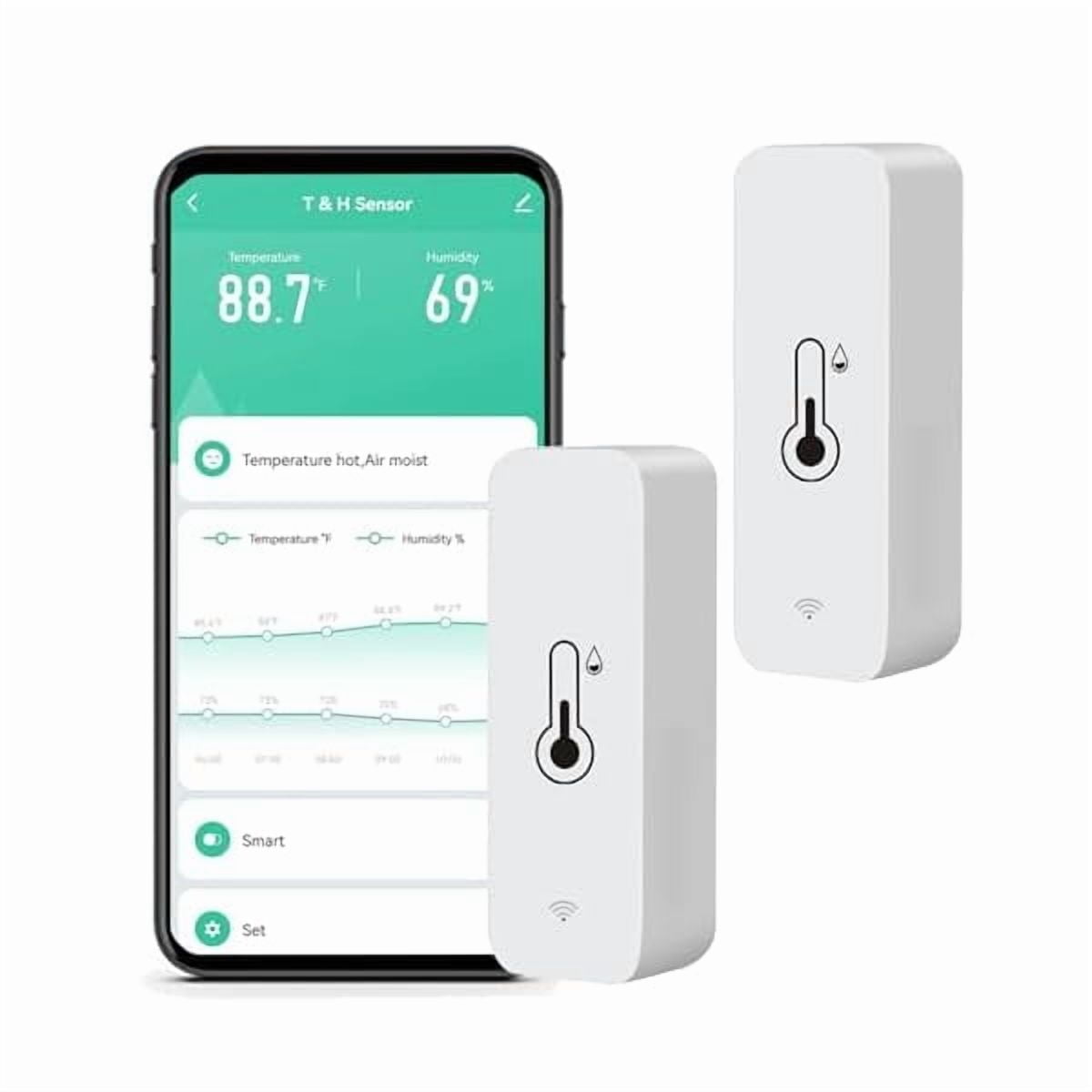 ZLCWiFi Humidity Temperature Monitor: Smart Hygrometer Thermometer for ...