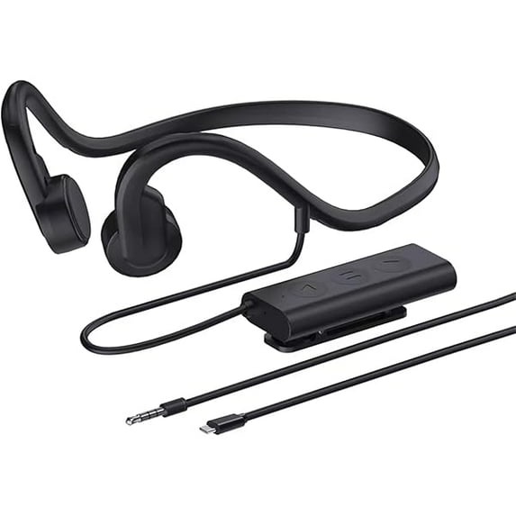 ZLCWired Bone Conduction Bluetooth Headphones with 3.5Mm/Typec Wires ...