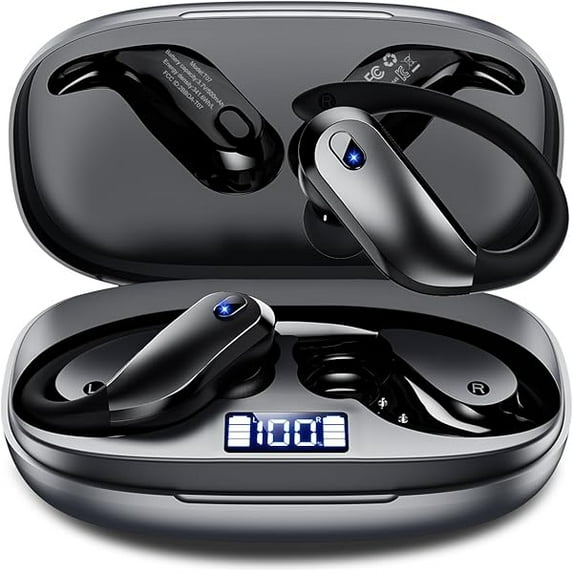 ZLCWireless Earbuds Bluetooth 5.3 Sport Headphones with Earhooks,IPX7 ...