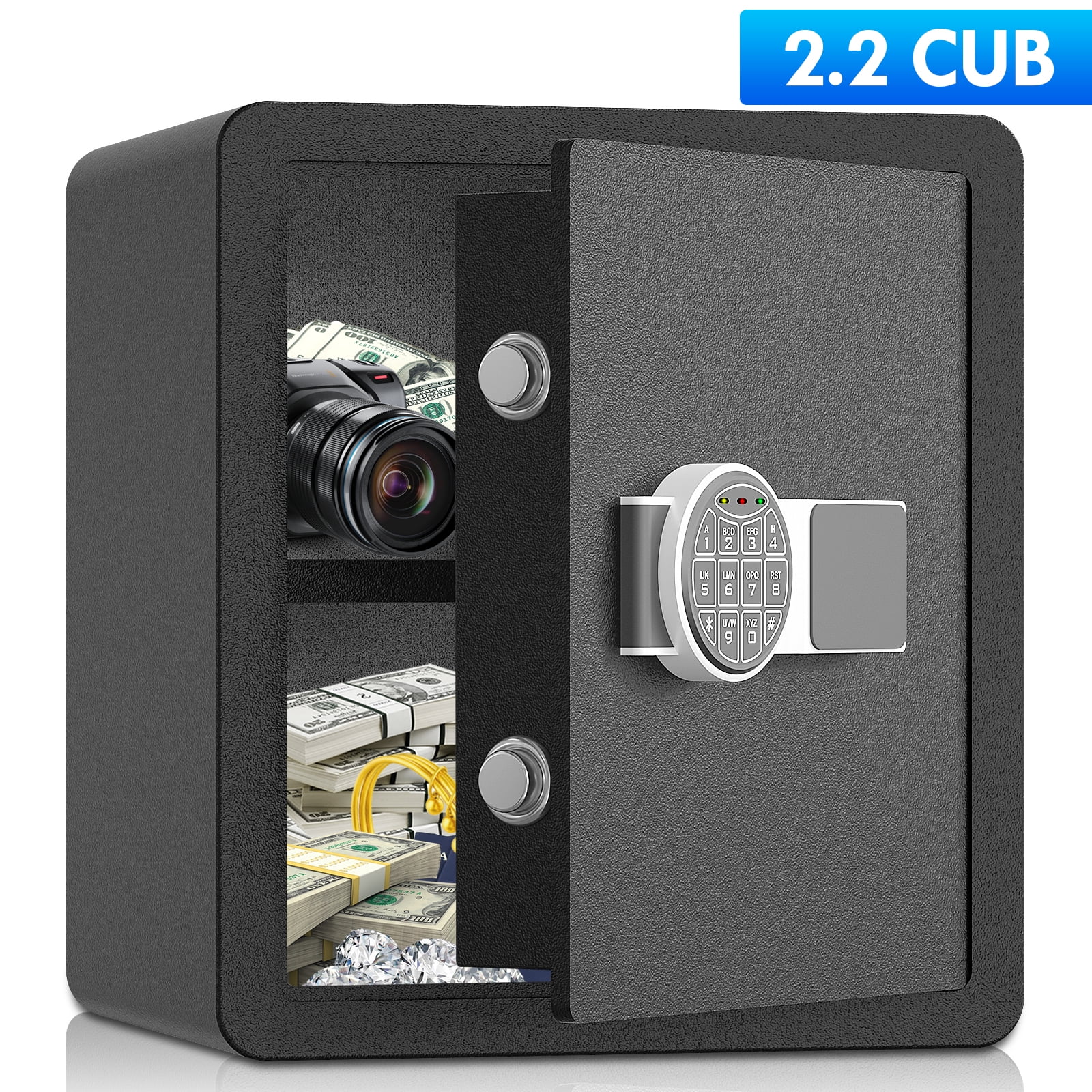 ZLELOUY 2.2ft³ Digital Security Safe Box, Steel Construction, Wall ...