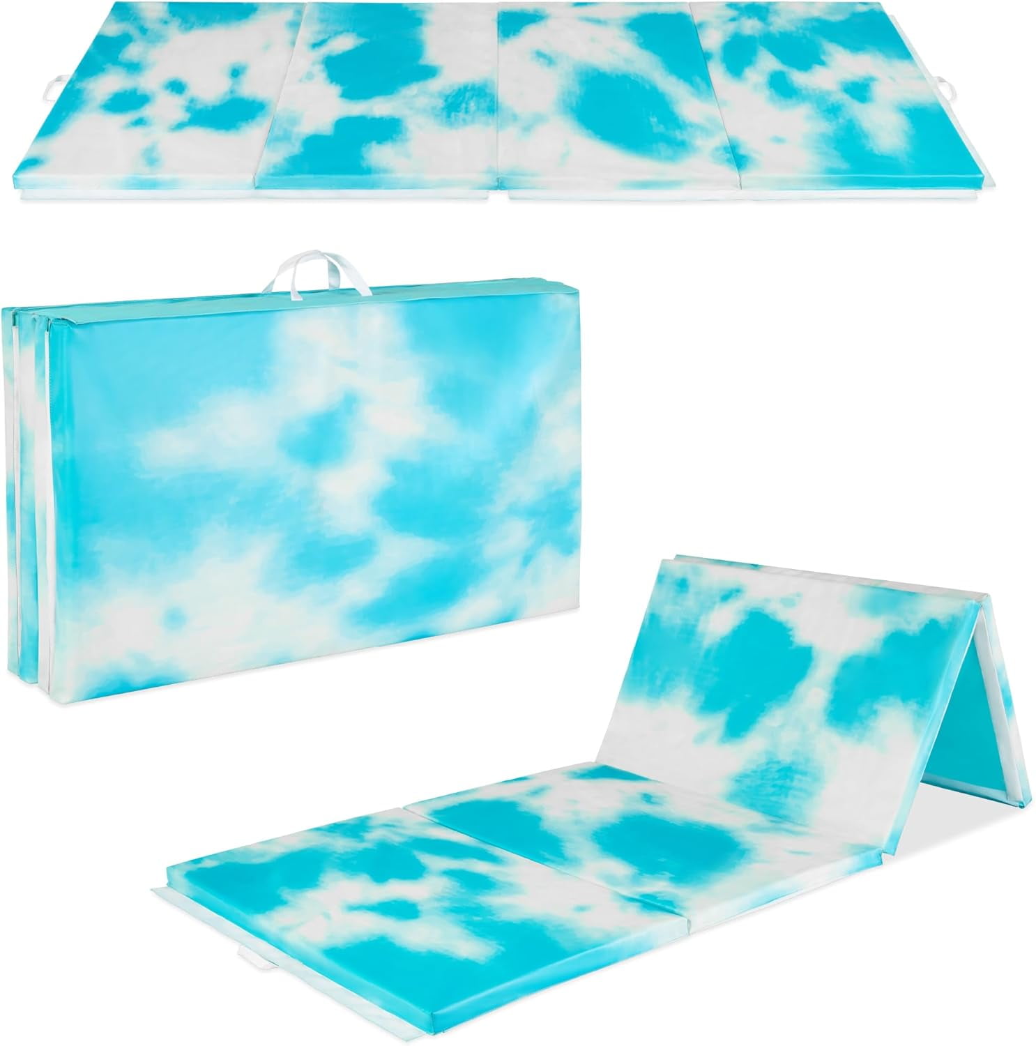 ZLERP 10ftx4ftx2in Folding Gym Mat 4-Panel Exercise Gymnastics Aerobics ...