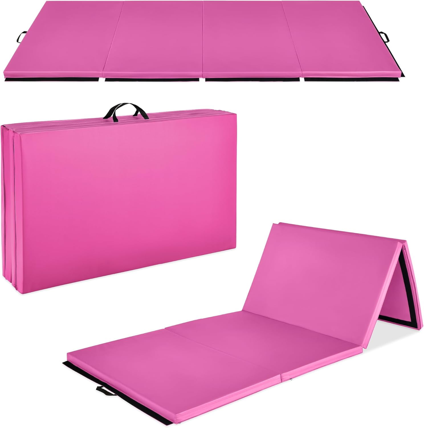 ZLERP 10ftx4ftx2in Folding Gym Mat 4-Panel Exercise Gymnastics Aerobics ...