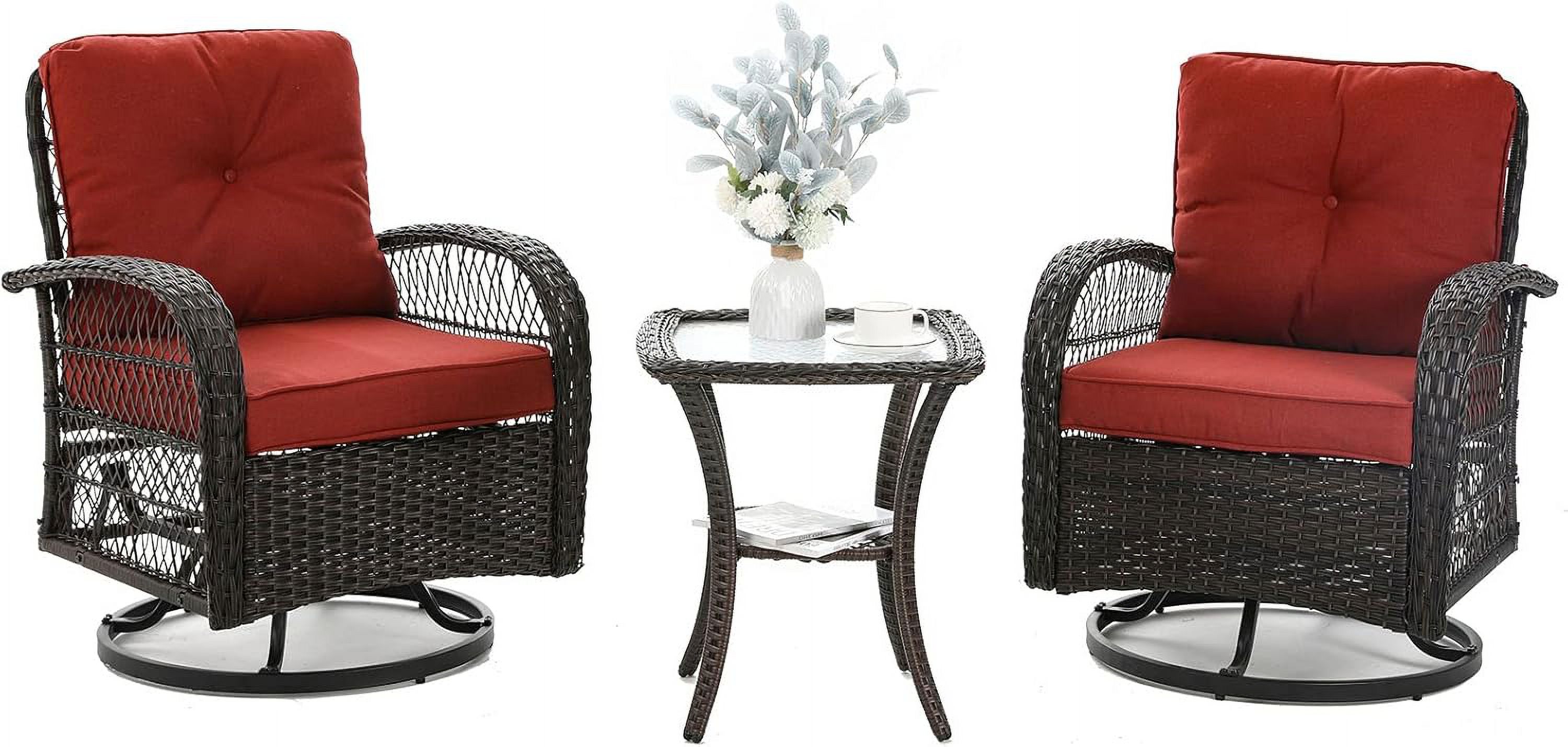ZLERP 3 Pieces Patio Furniture Set, Outdoor Swivel Glider Rocker ...