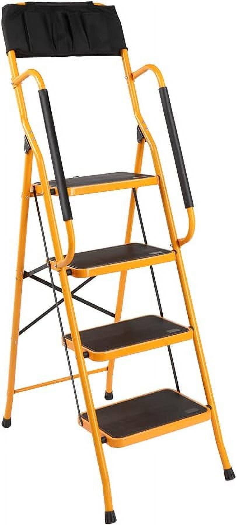ZLERP 3 Step Ladder with Handrails, 330lbs Folding Step Stool, w/Non ...