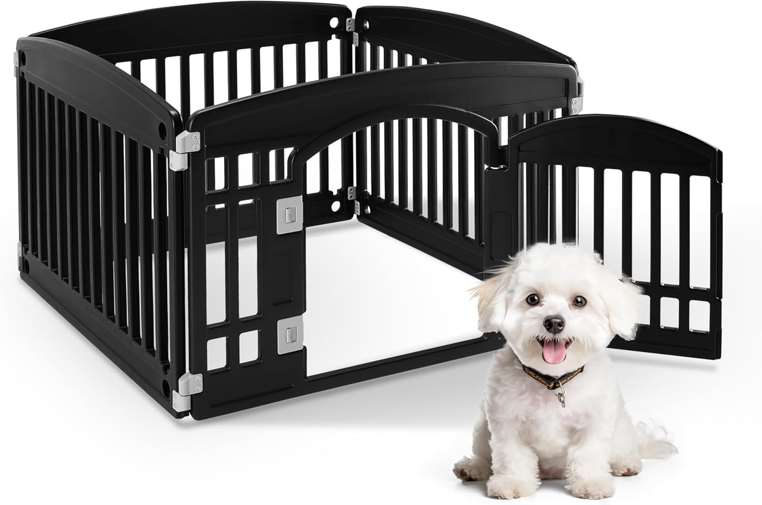 ZLERP 4 Panel 24" Plastic Dog Playpen, Folding Portable Pet Playpen for ...