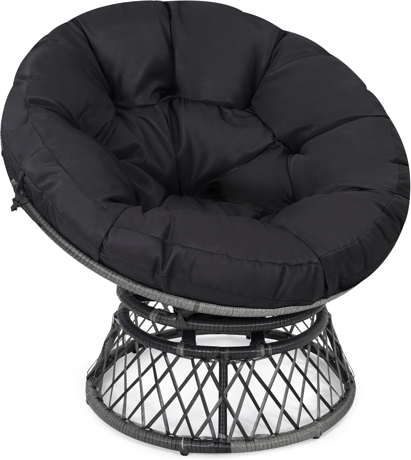 ZLERP 44" Giant Oversized Rattan Papasan Chair with Cushion and Frame ...