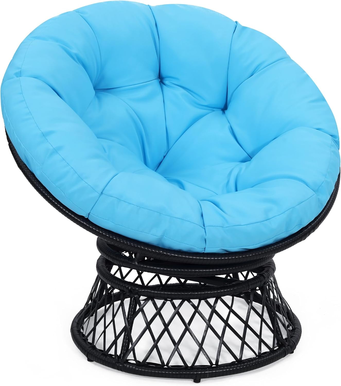 ZLERP 44" Giant Oversized Rattan Papasan Chair with Cushion and Frame ...