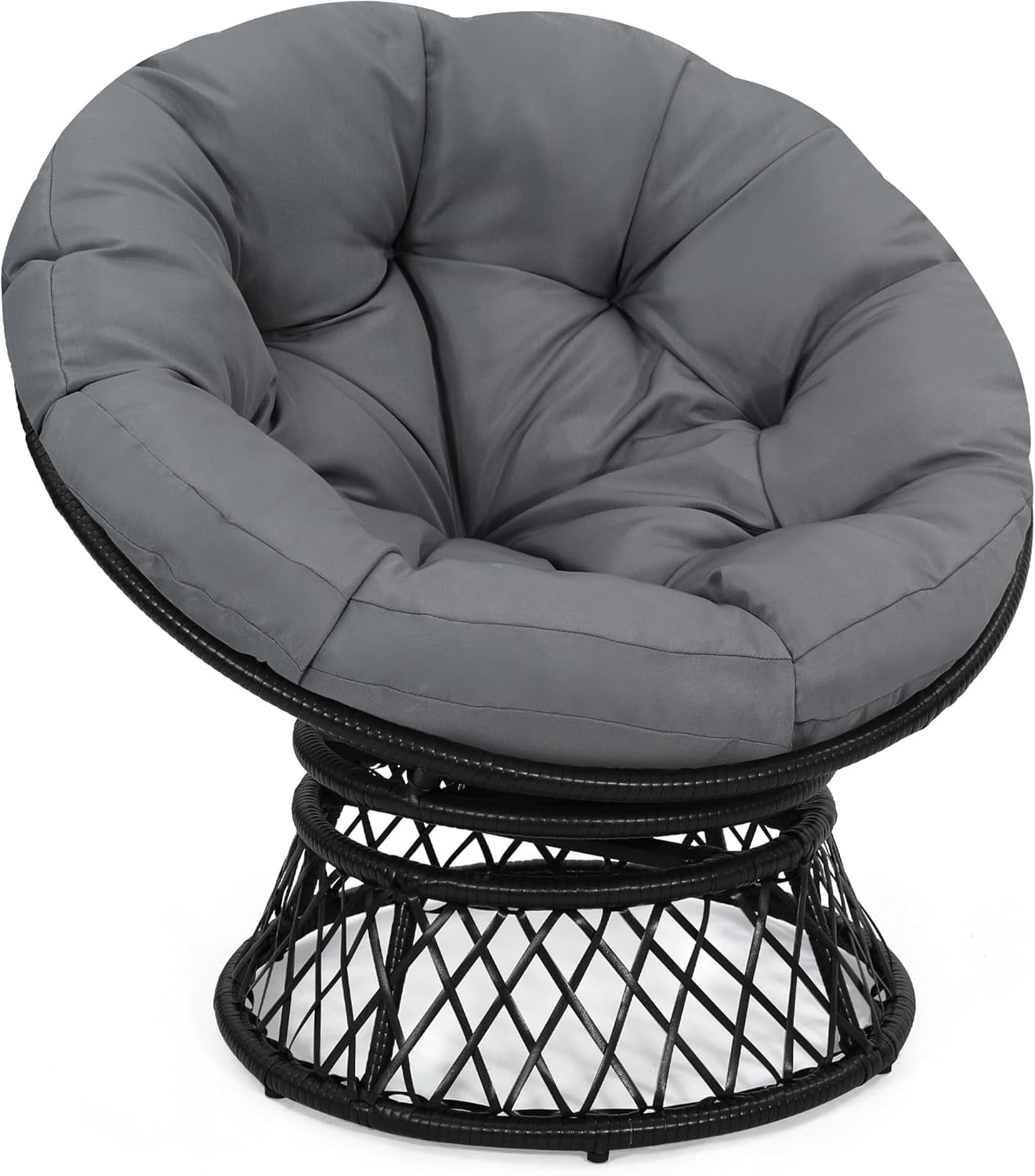 ZLERP 44" Giant Oversized Rattan Papasan Chair with Cushion and Frame ...