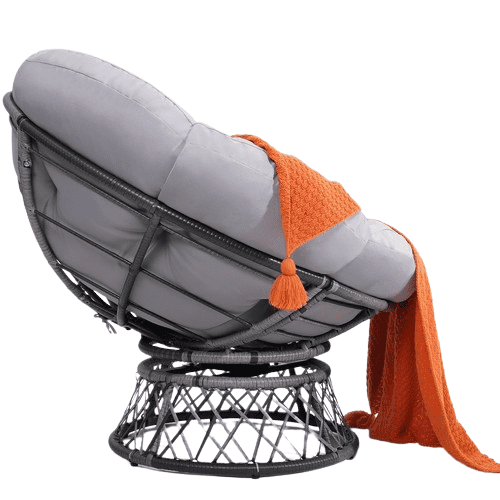 ZLERP 44" Giant Oversized Rattan Papasan Chair with Cushion and Frame ...