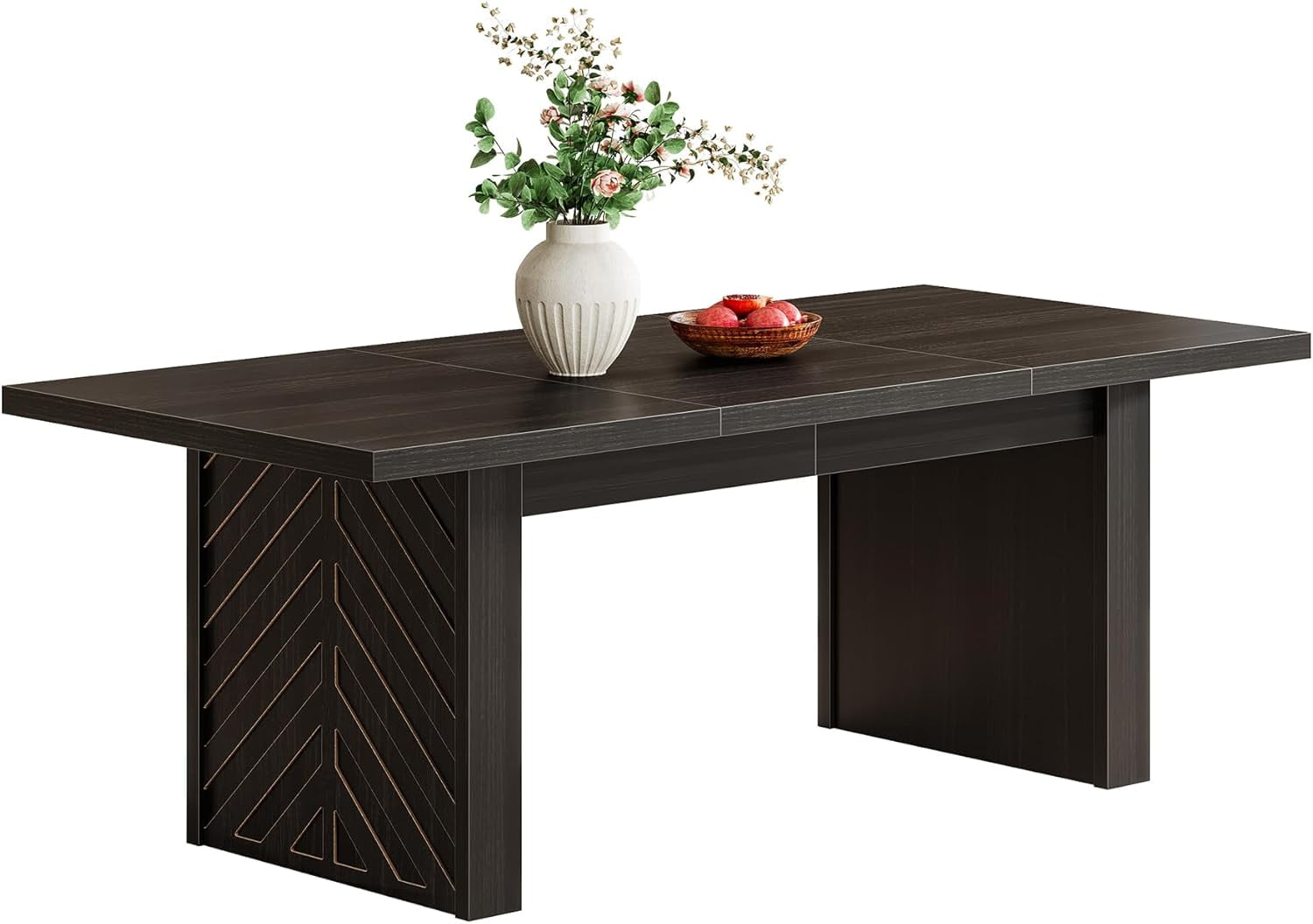 ZLERP 70.87-Inch Black Dining Room Table for 6-8, Mid-Century Modern ...