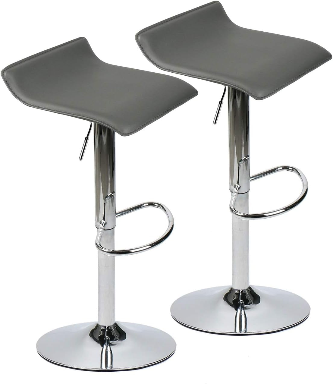 ZLERP, Adjustable Swivel Gas Lift Bar Stools, PU Leather with Chrome ...